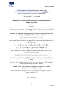 "Defining and developing ‘enabling’ Open Education Policies in higher education" | Open Access ...